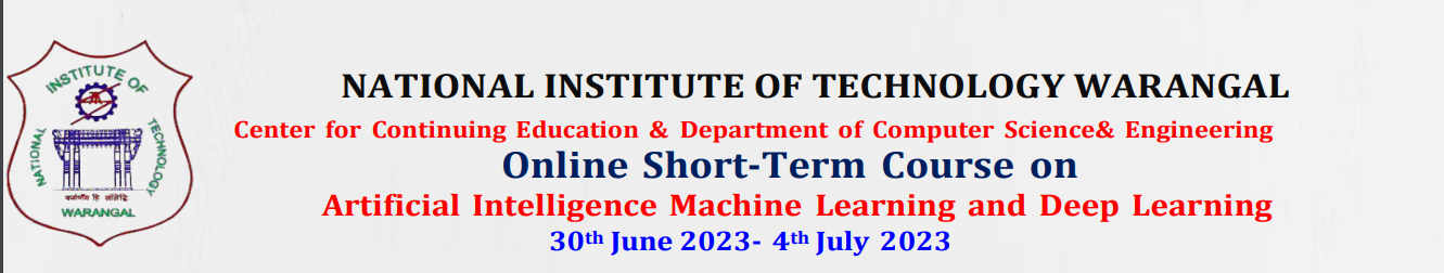 Online Course on AI, ML Deep Learning at NIT Warangal