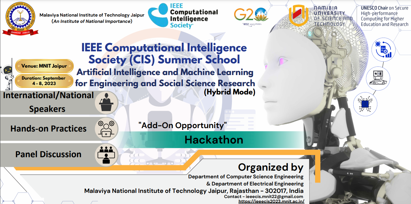 IEEE CIS Sponsored Summer School on AI & ML at MNIT, Jaipur