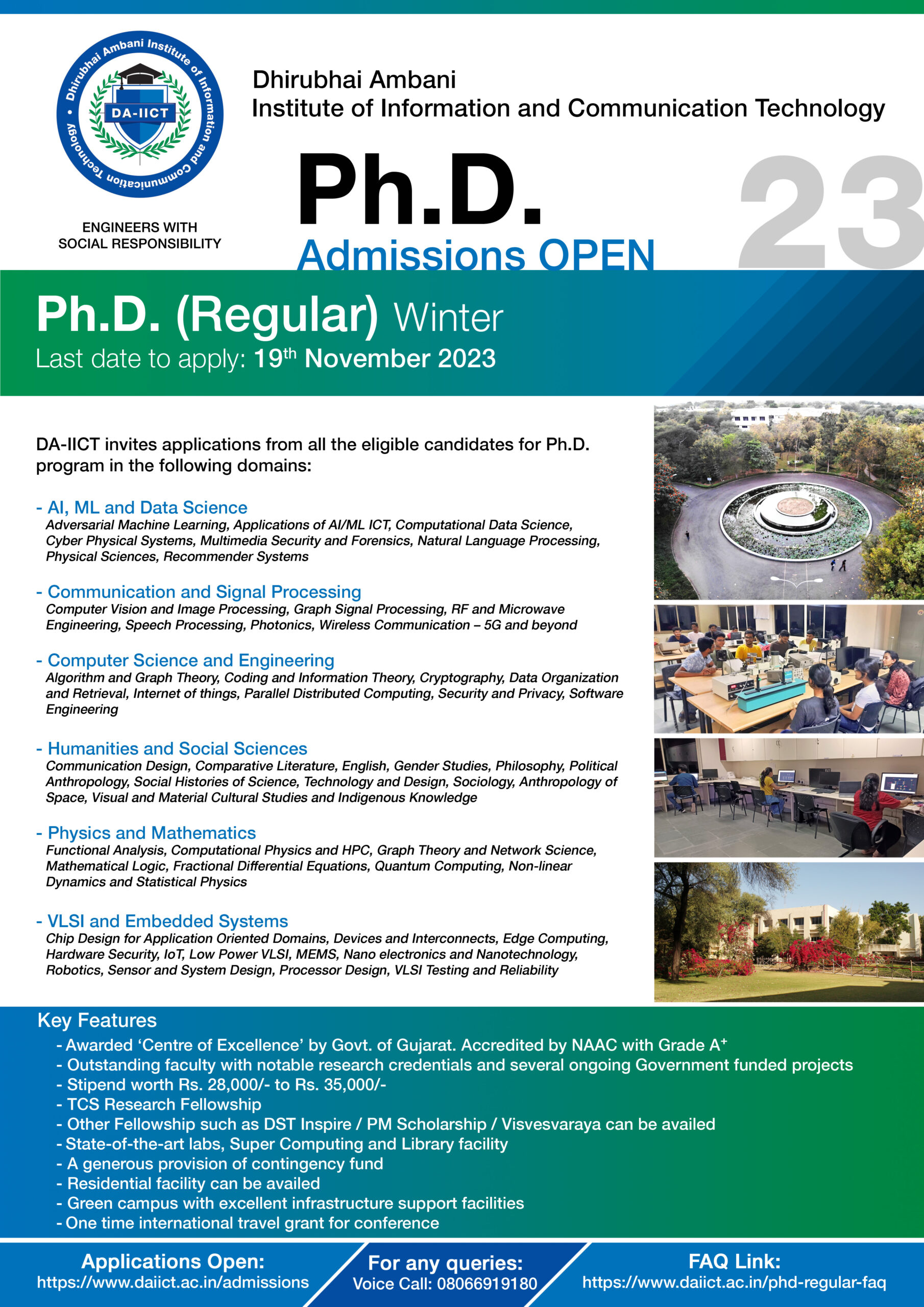 PhD Admissions Open at DAIICT [Fellowship Upto ₹45k]