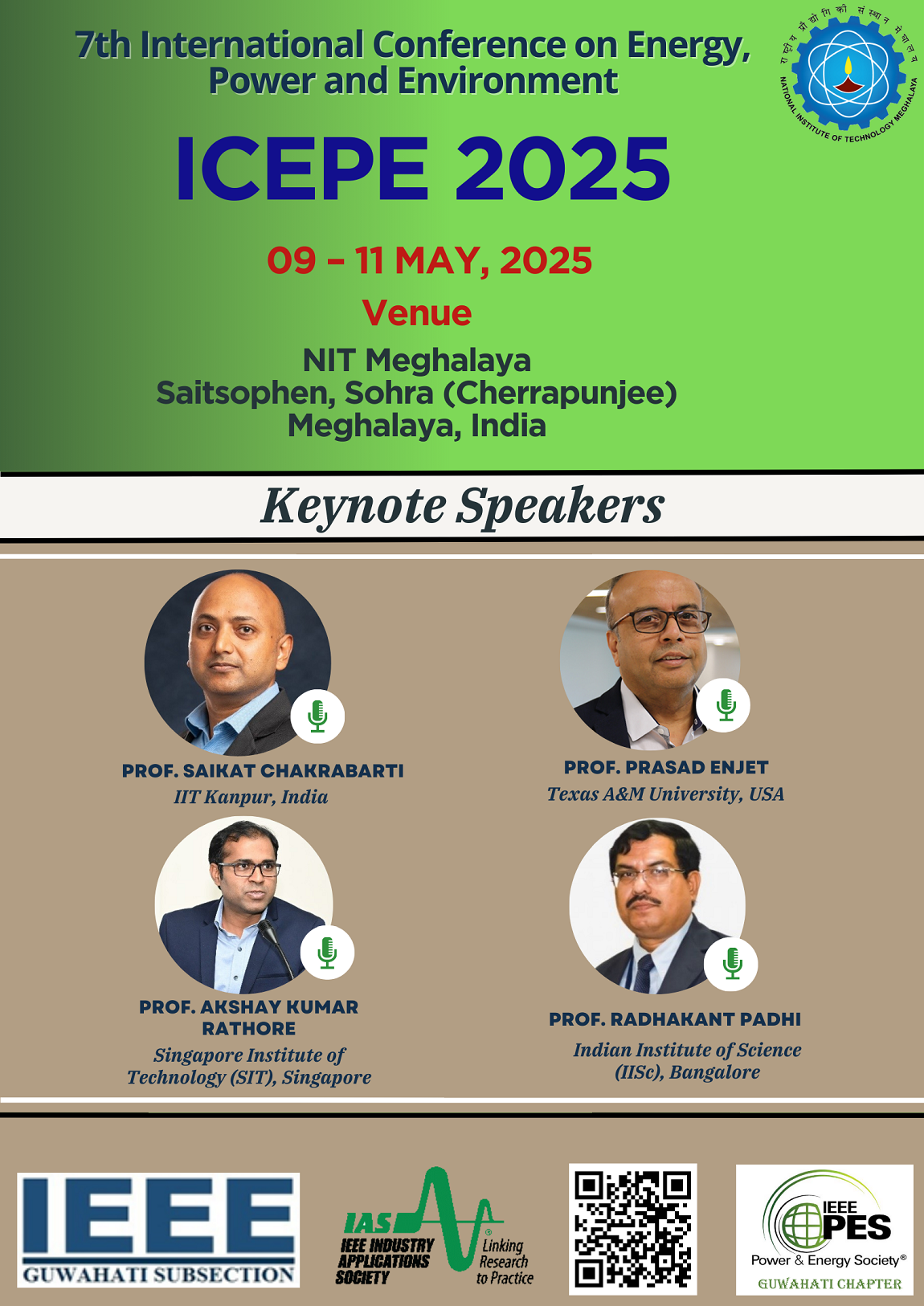 7th International Conference on Energy, Power and Environment (ICEPE-2025) at NIT Meghalaya